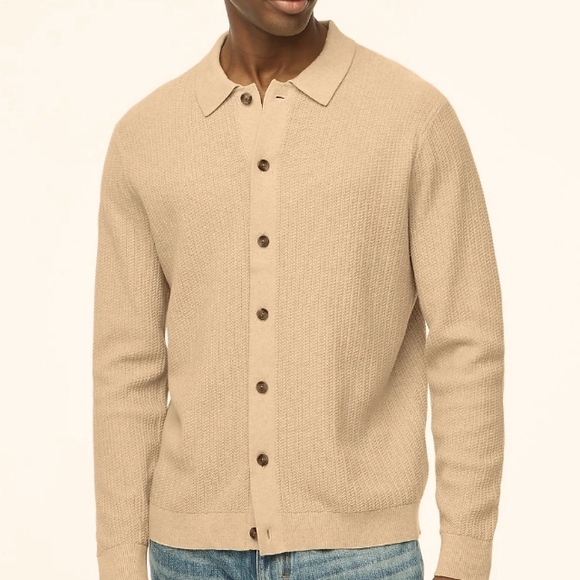 J. Crew | Sweaters | J Crew Mens Textured Polo Cardigan Sweater New ...